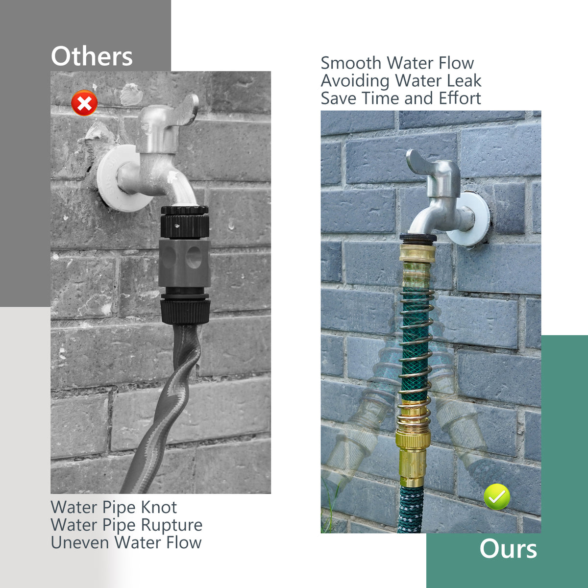 Garden Hose Extension Adapter 6.3", Diivoo Hose Extender for Faucet Ou